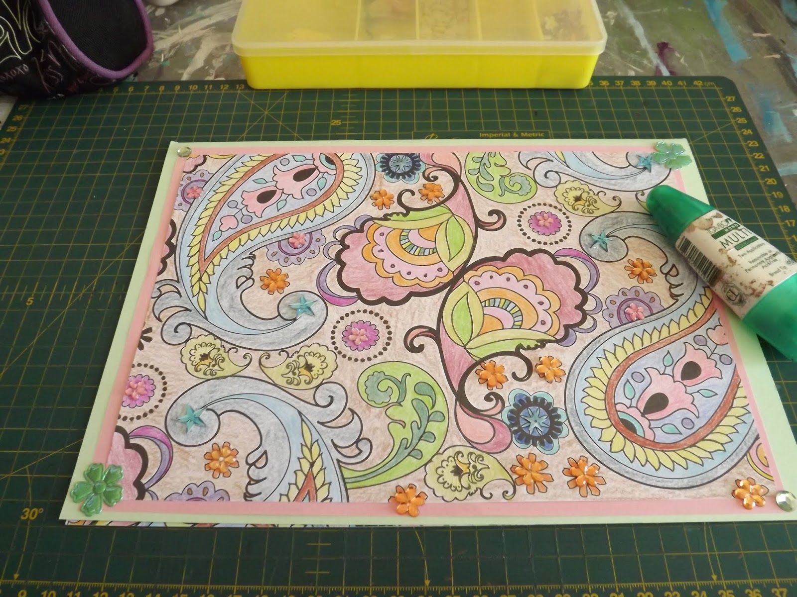 A Pretty Talent Blog: Cardmaking: Using your Adult Colouring Pages A4