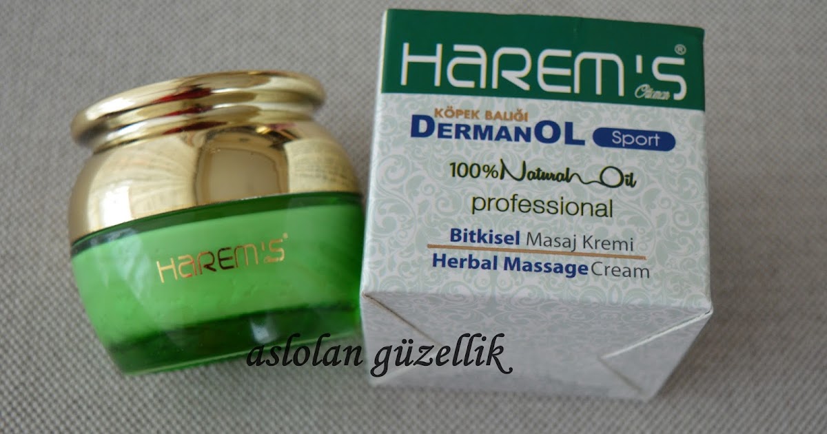 Aslolan Güzellik: Harem's Köpek Balığı Dermanol Sport Bitkisel Masaj Kremi