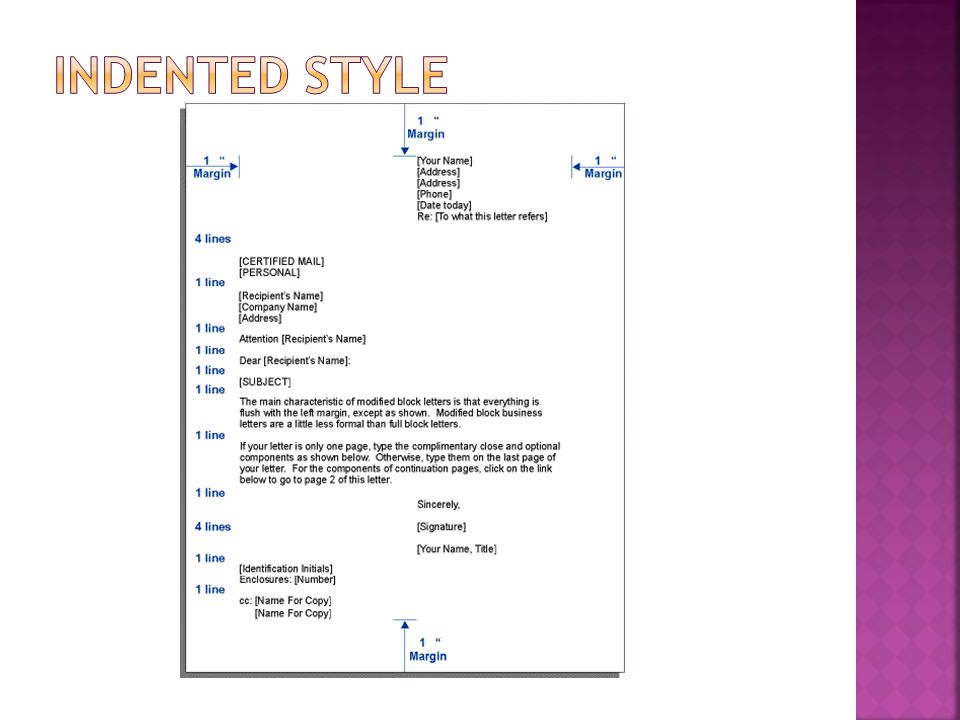 Business Letter Format Indent - Birthday Letter