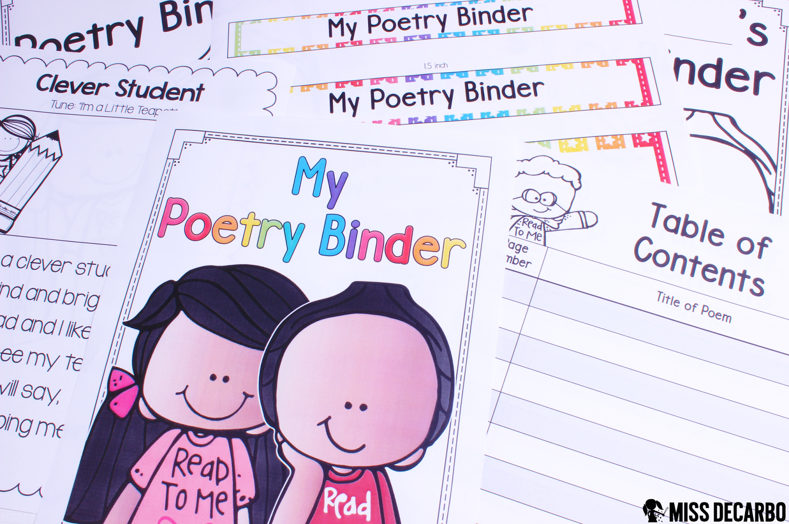 Building Fluency With Poetry Binders (Free Printables) - Miss DeCarbo