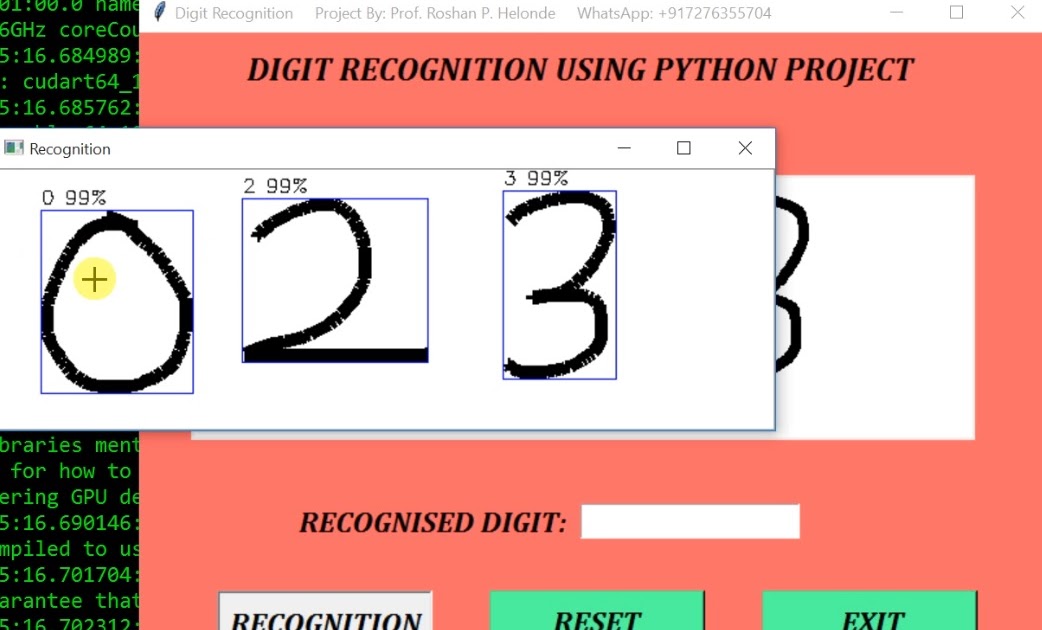 Python Code For Digit Recognition Using Image Processing Full Project