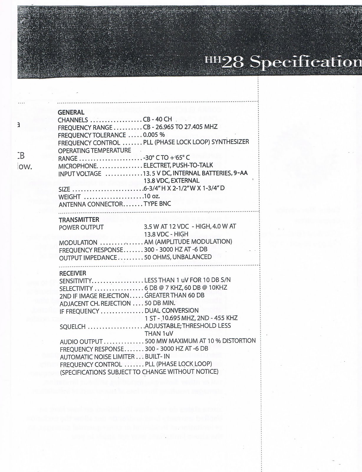 Smyress Camera, gps, pda, etc.: Cobra HH 28 Manual