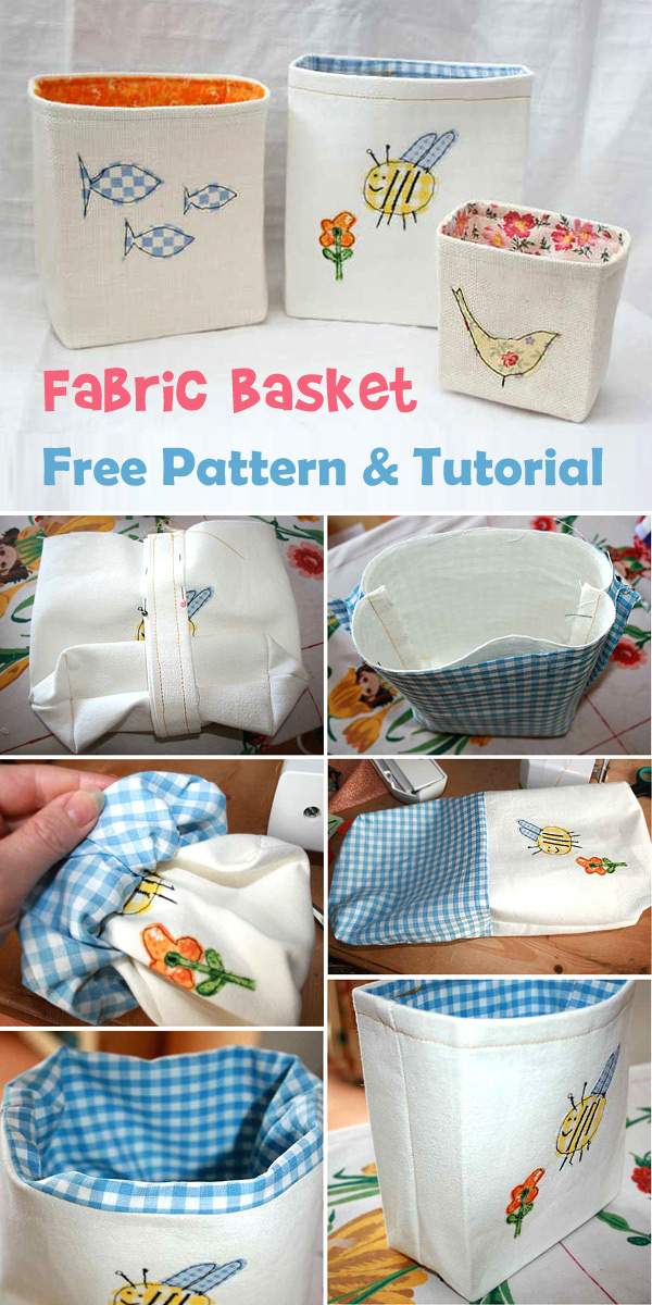 Fabric Basket Pattern & Tutorial ~ DIY Tutorial Ideas!
