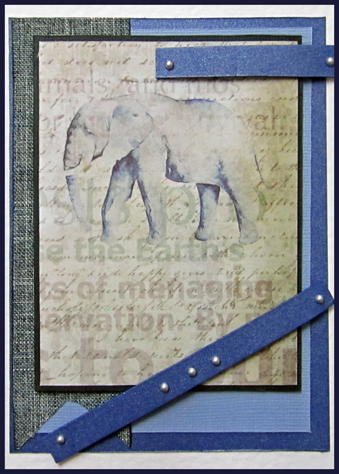 HAND MADE CARDS........ Ideas and Inspiration: ELEPHANT COLLAGE CARD