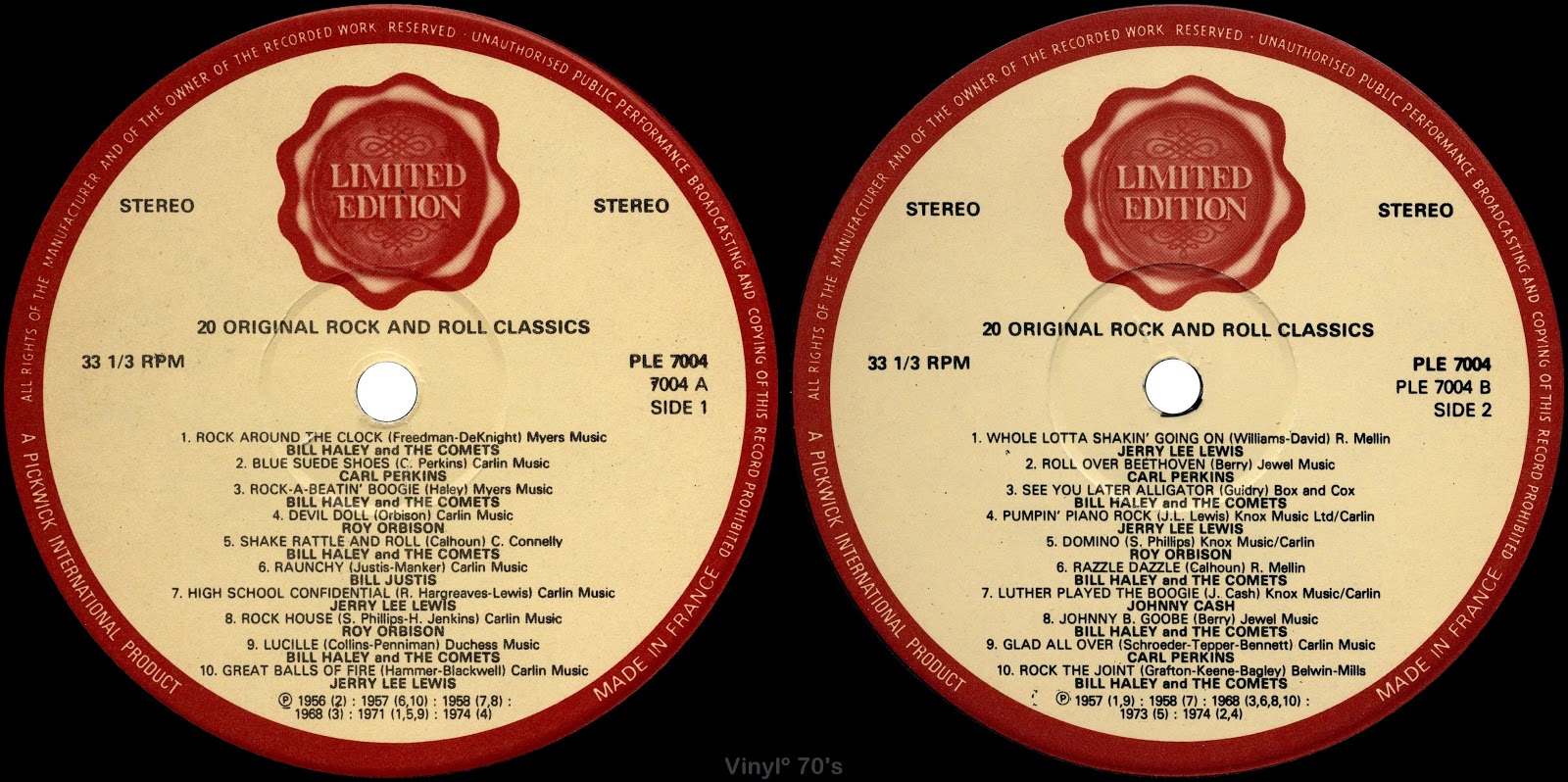 1974 20 Original Rock And Roll Classics - Varios Artistas - Rockronología