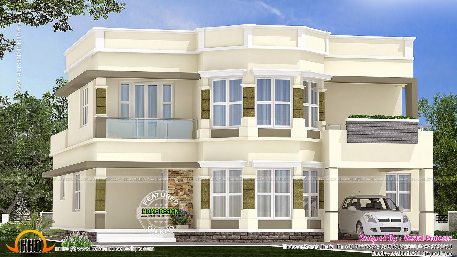 Box type house exterior elevation | keralahousedesigns