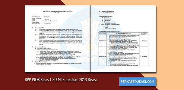 RPP PJOK Kelas 1 SD MI Kurikulum 2013 Revisi 2019-2020 - Berkas Edukasi