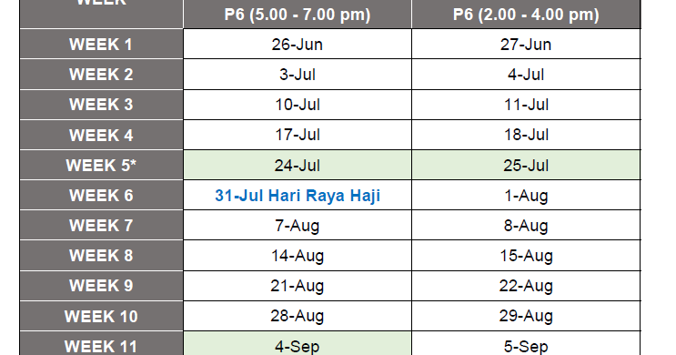 Term 3 Calendar (P6)