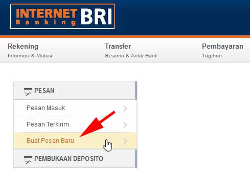 Cara Mengirim Pesan ke CS BRI Melalui BRI Internet Banking