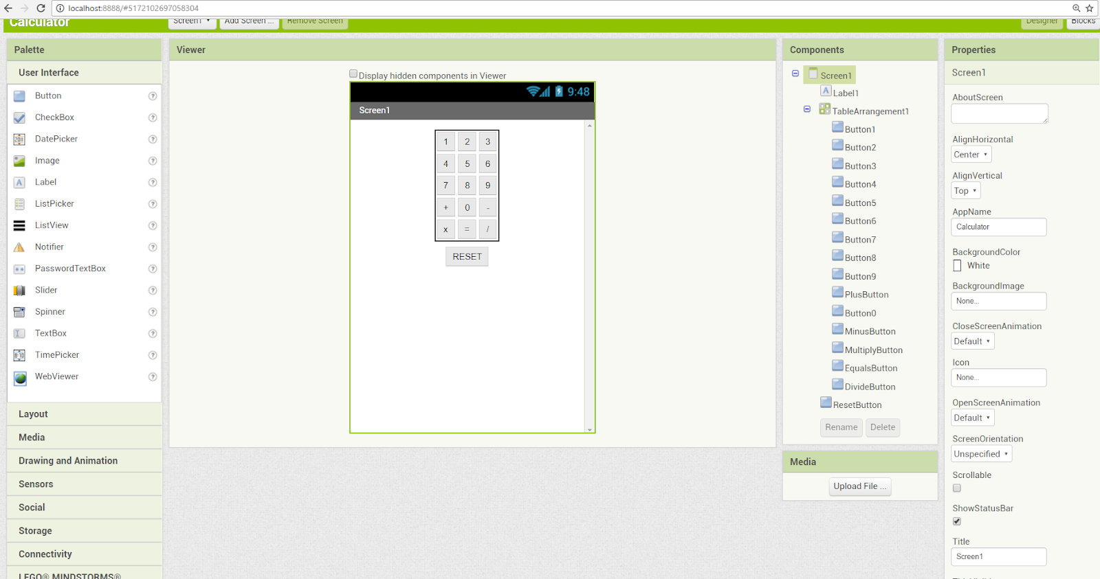 TUTORIAL MEMBUAT APLIKASI CALCULATOR DENGAN MENGGUNAKAN MIT APP INVENTOR 2