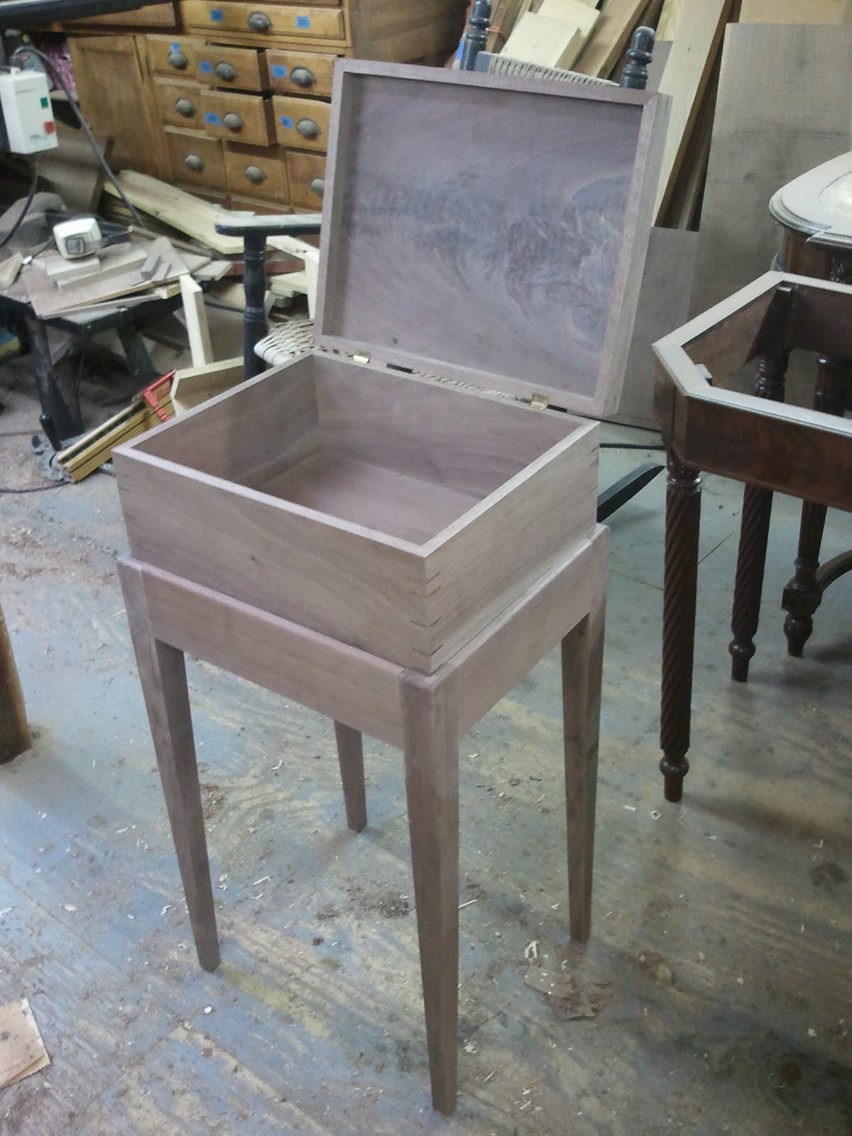 John Mark Power, Antiques Conservator: Walnut and Maple Jewelry Box (2011)