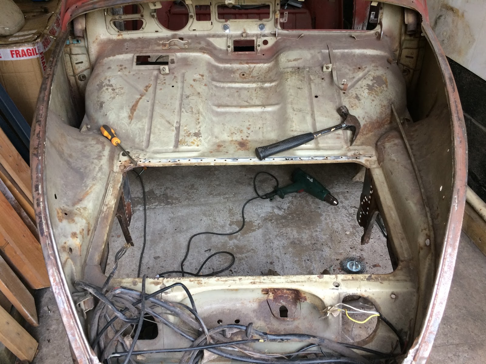 1965 VW Beetle Restoration: Removal of front bulkhead