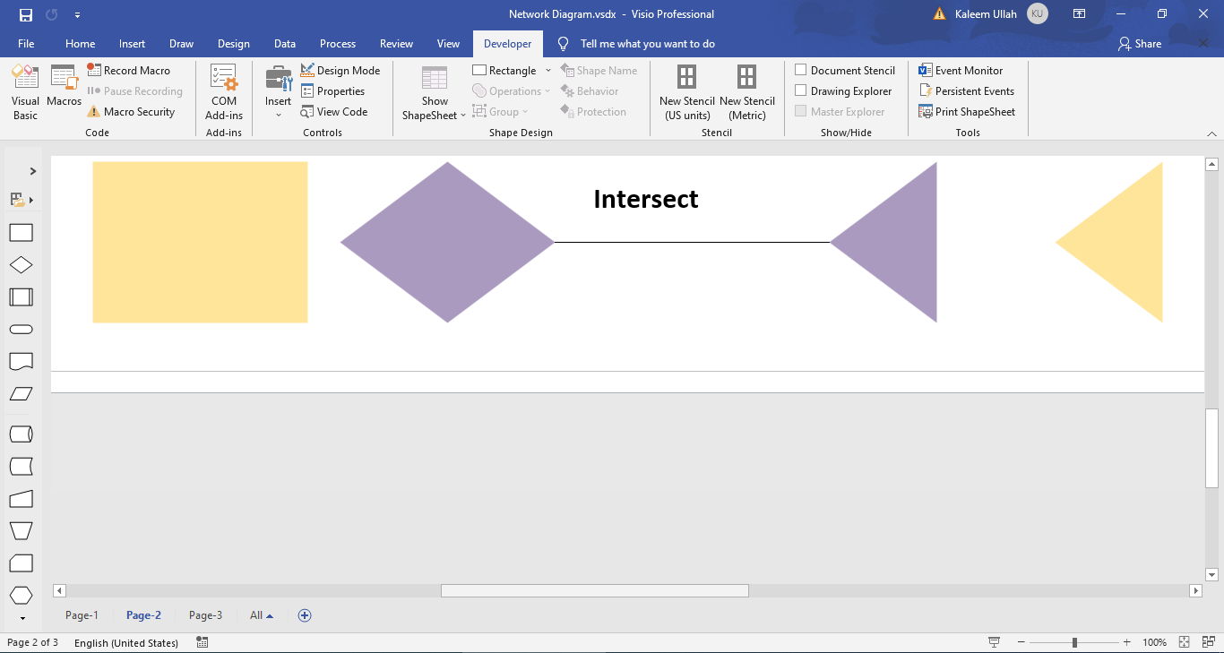 How to combine shapes in Microsoft Visio with the help of Operations?
