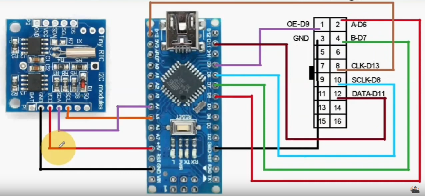 Arduino Tutorial By Manmohan Pal Digital Clock Using Rtc On Dmd Panel P10 Board With Arduino