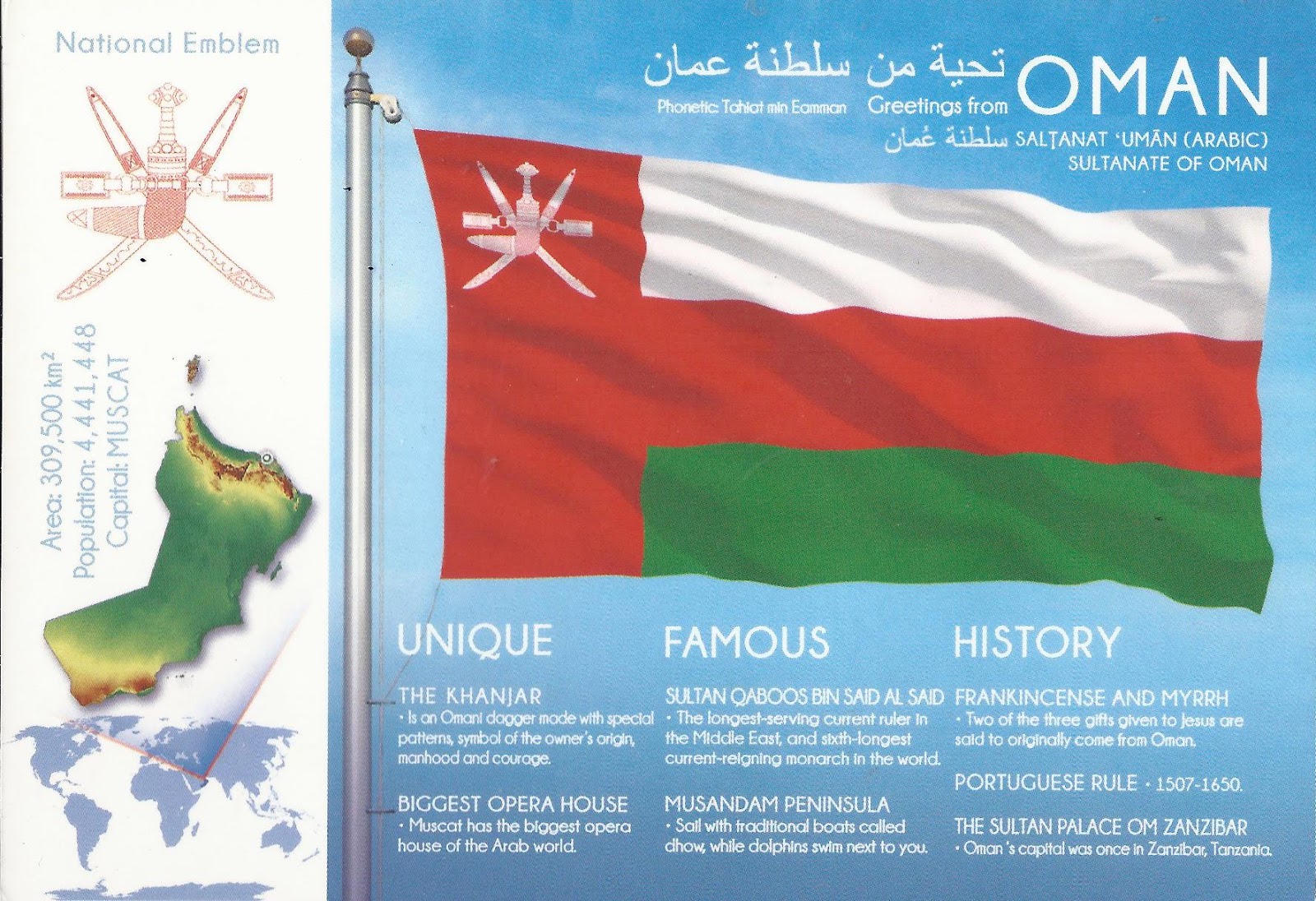 A Journey of Postcards: Flags of the World | Oman