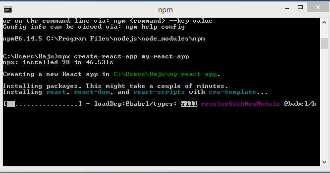 How to run first react app of react.js/single page application?