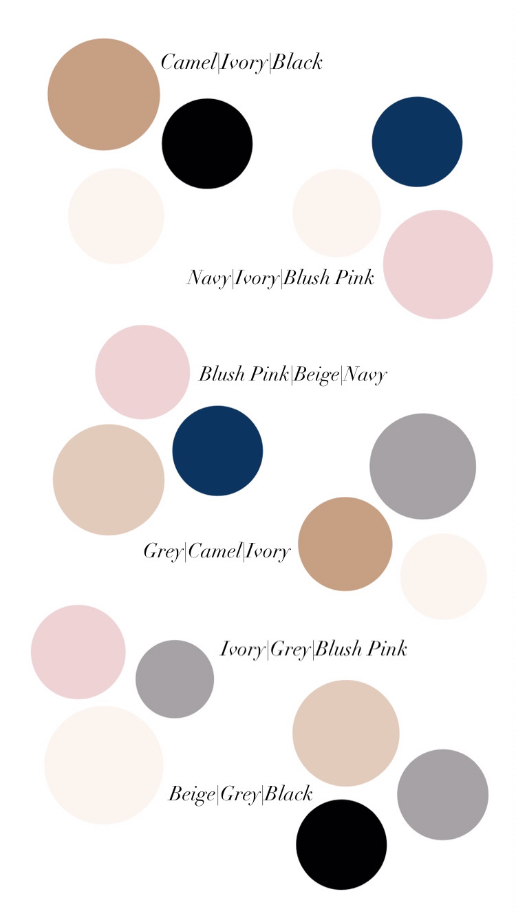 I've created three-colour combinations below using my fall colour ...