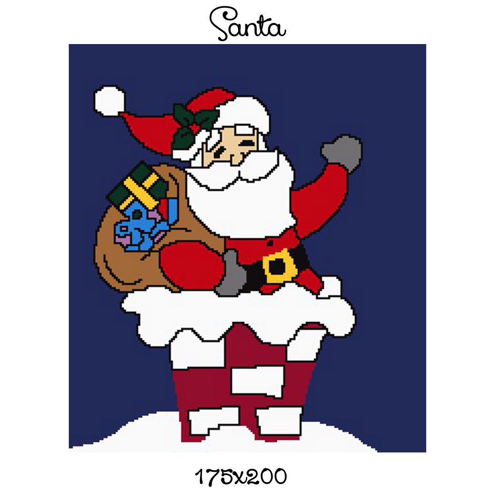 Crochet graphs, graphghans, afghans: Santa crochet graph pattern