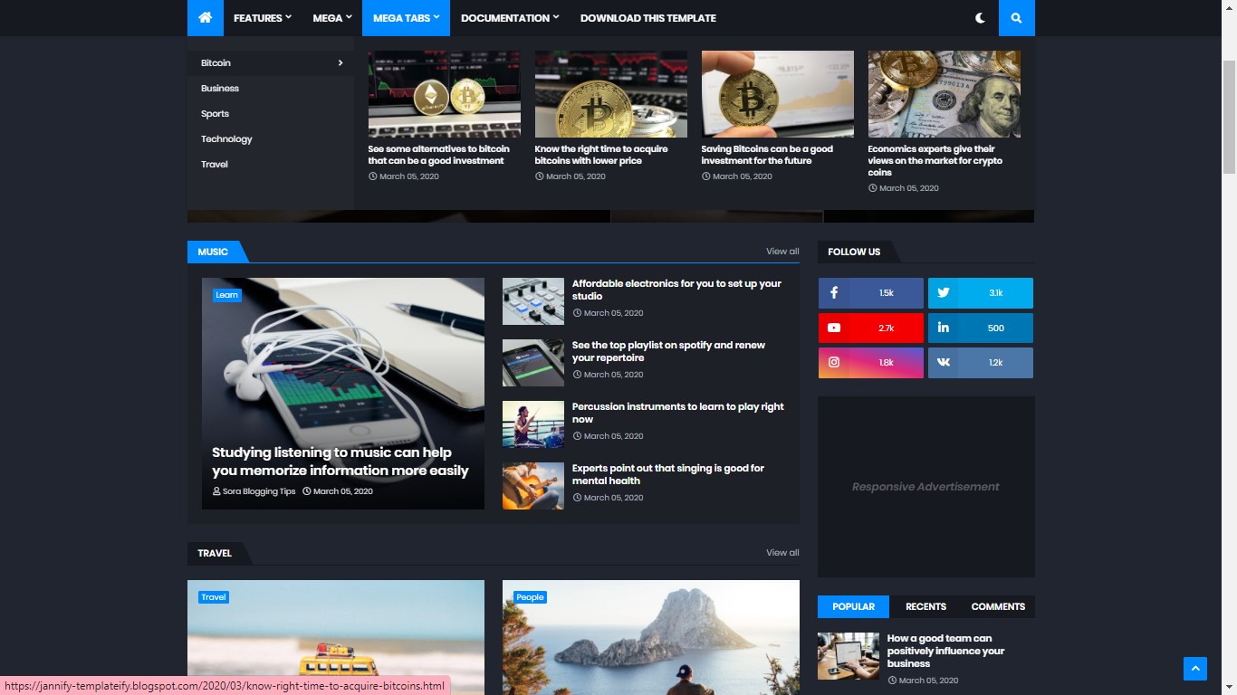 JANNIFY RESPONSIVE BLOGGER TEMPLATE - MIUSM TECH