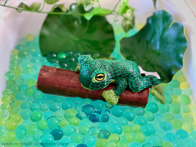 Frog Pond Water Bead Sensory Play - Messy Little Monster