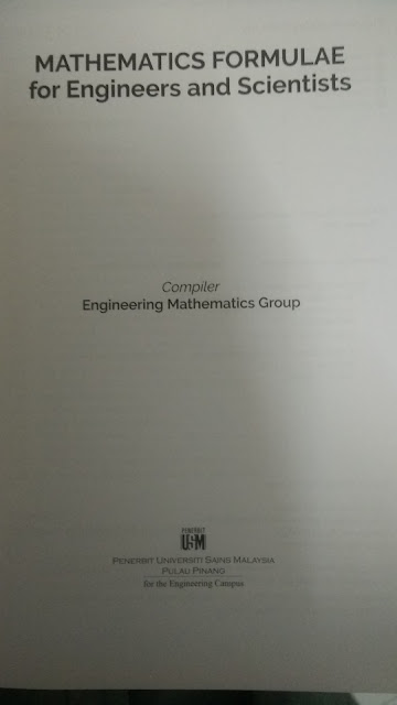 RPPJJ USM: Mathematics Formulae For Engineers And Scientists