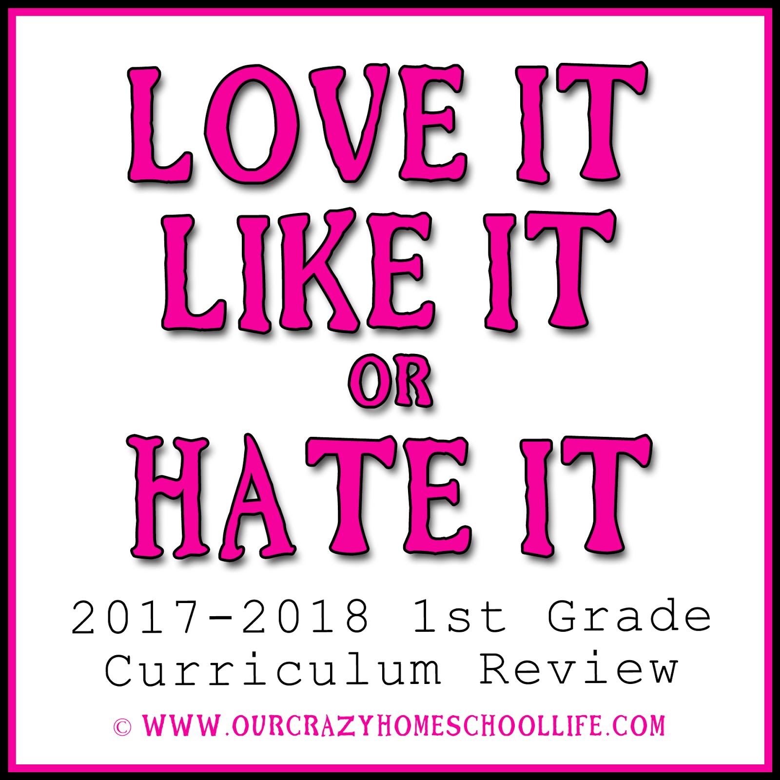 Love It, Like It, Or Hate It... - Our Crazy Homeschool Life