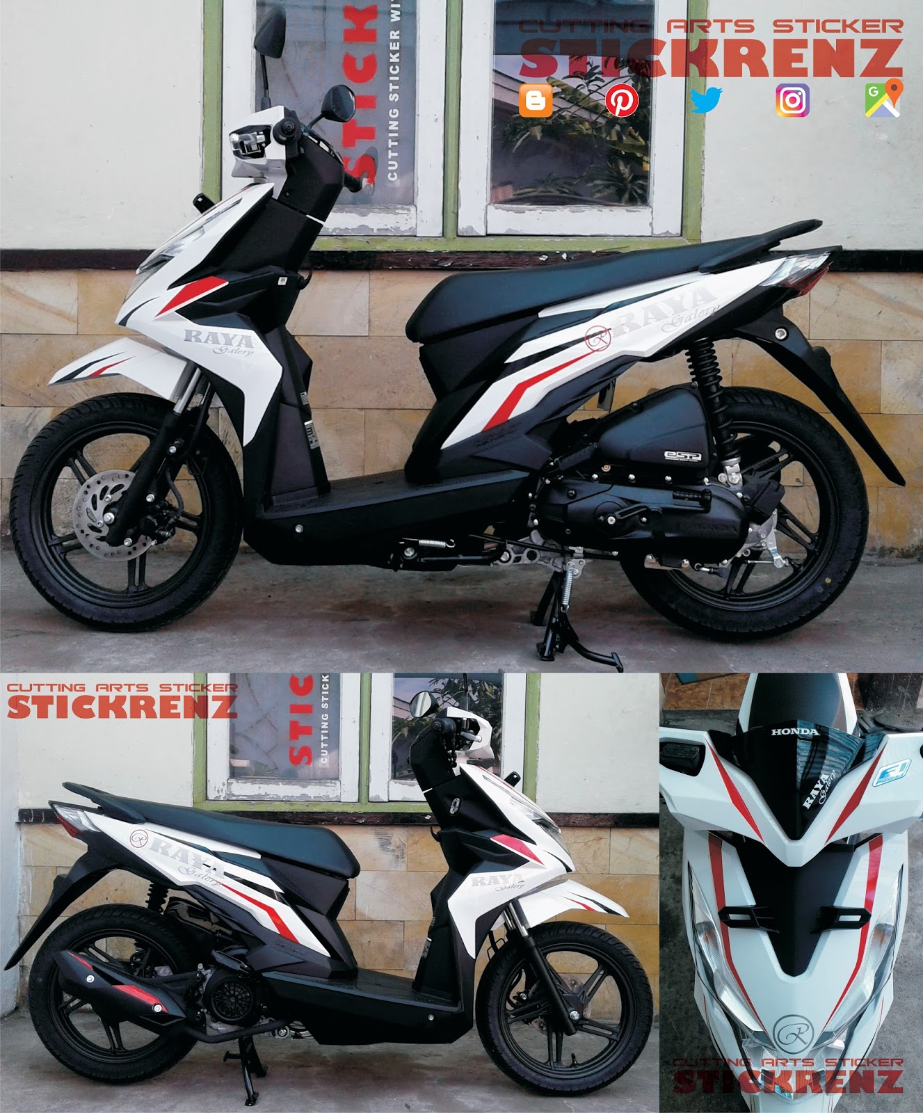STICKRENZ: Honda Beat ESP White - Custom Branding Sticker (Part 2)