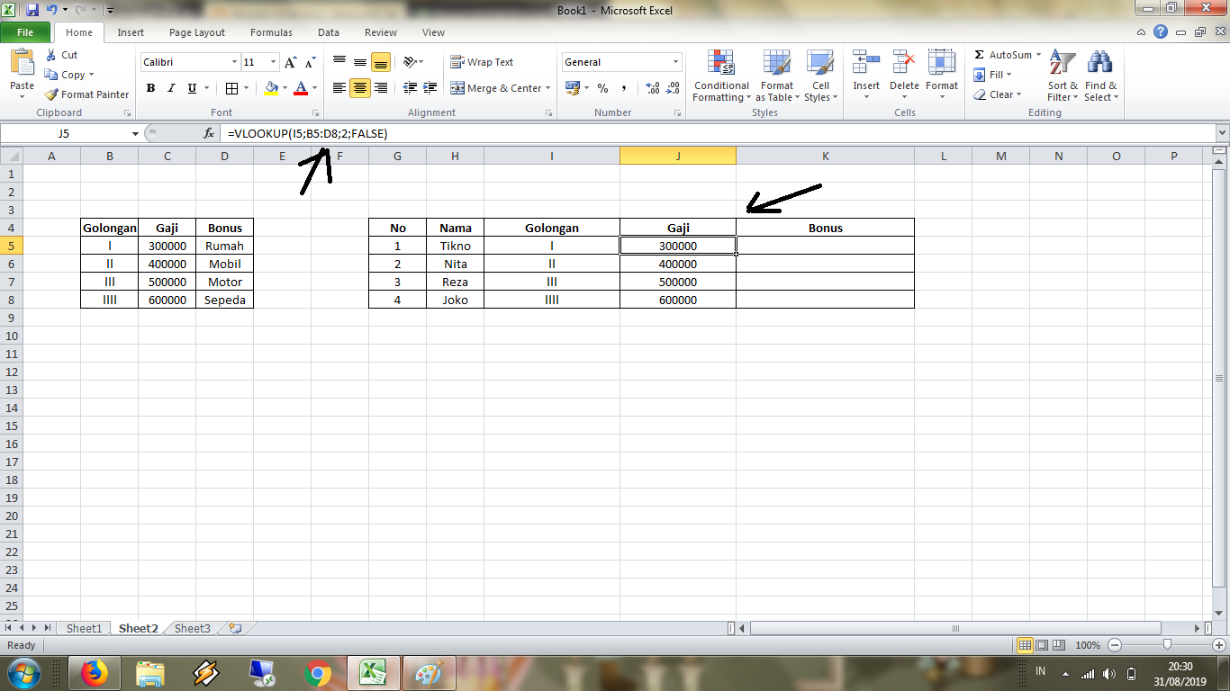 Cara Membuat Rumus VLOOKUP di Ms Excel Dasar - Golet Ilmu