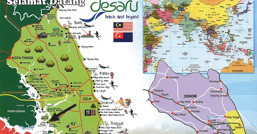 Xploring Johor: Desaru Tourist Map