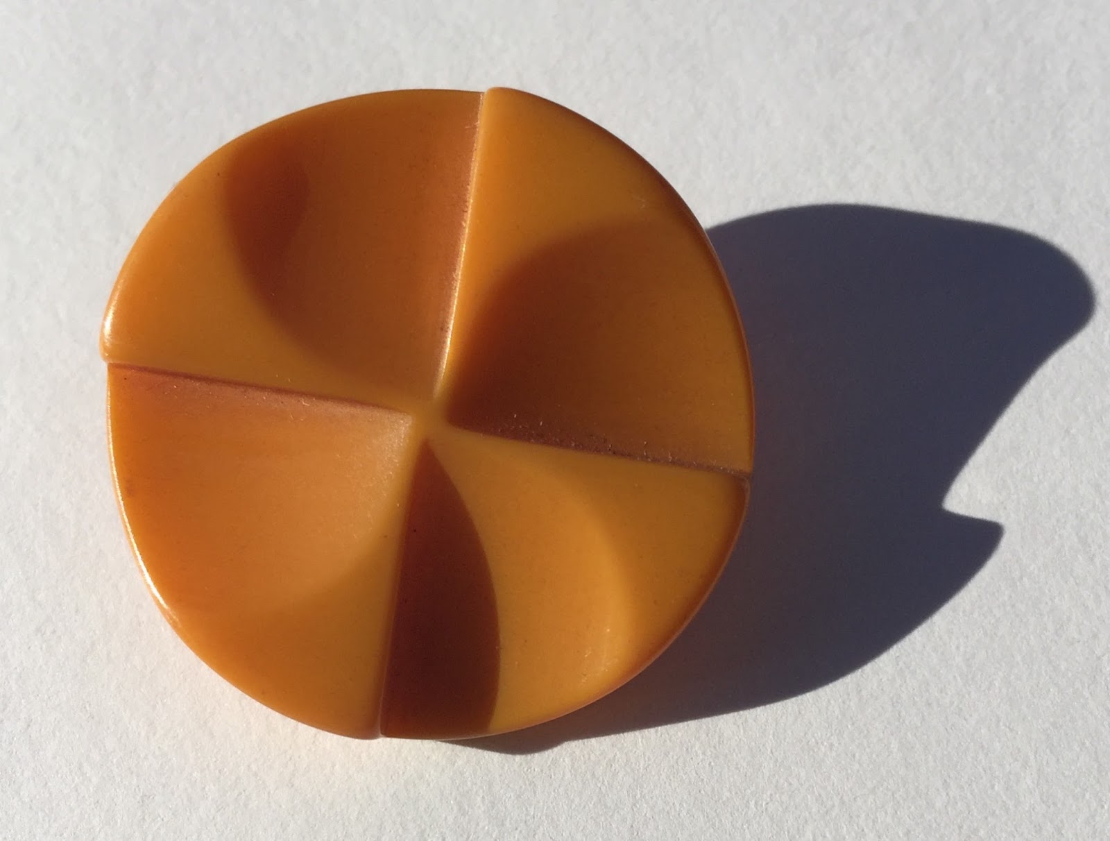 Bakelite Buttons by Sherbert McGee: Butterscotch Whirligig