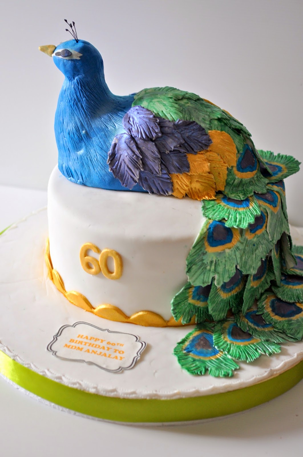 Izah's Kitchen: Peacock Themed Birthday Cake