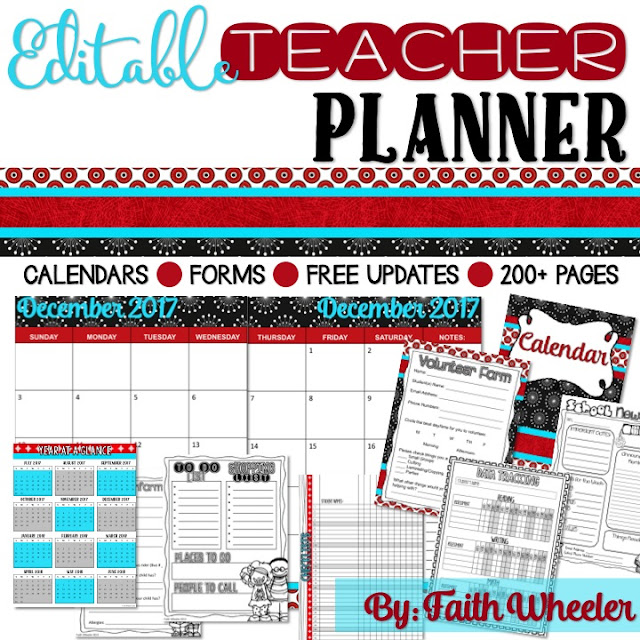Teacher Planners | Faith Wheeler Education