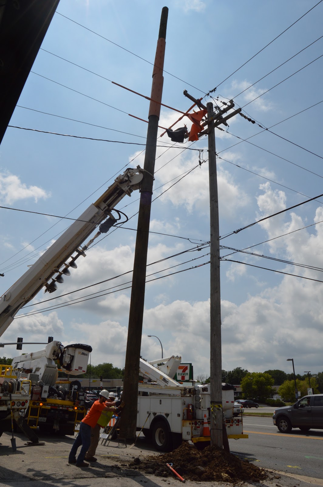Industrial History: ComEd replacing a pole