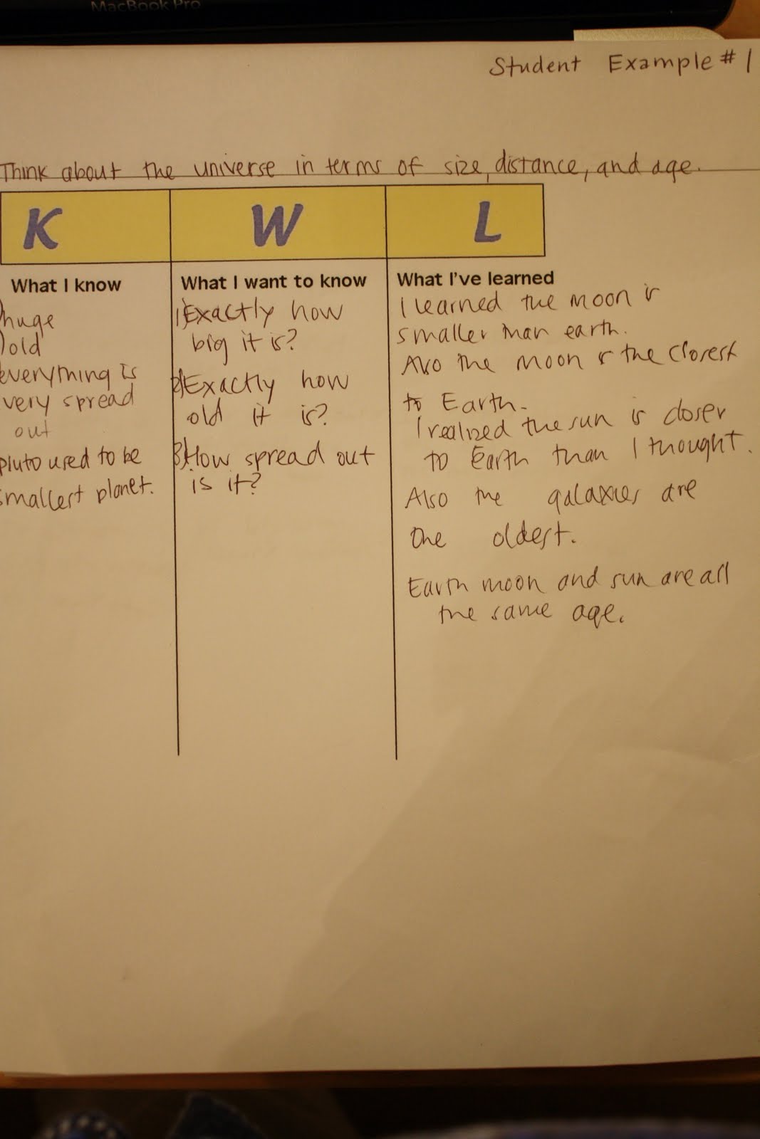 Julie Science 6660: Space and the Solar System Pre Assessment Lesson