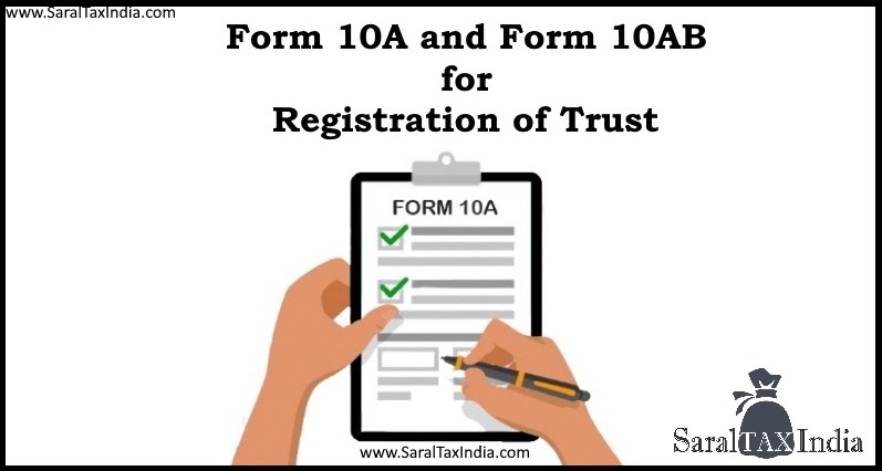 Form 10A and Form 10AB for Trust Registration