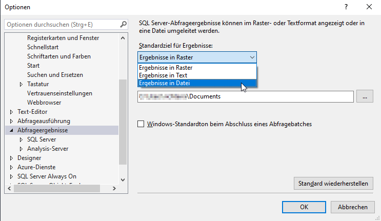 memoablage: SQL-Abfrage direkt in Datei ausgeben