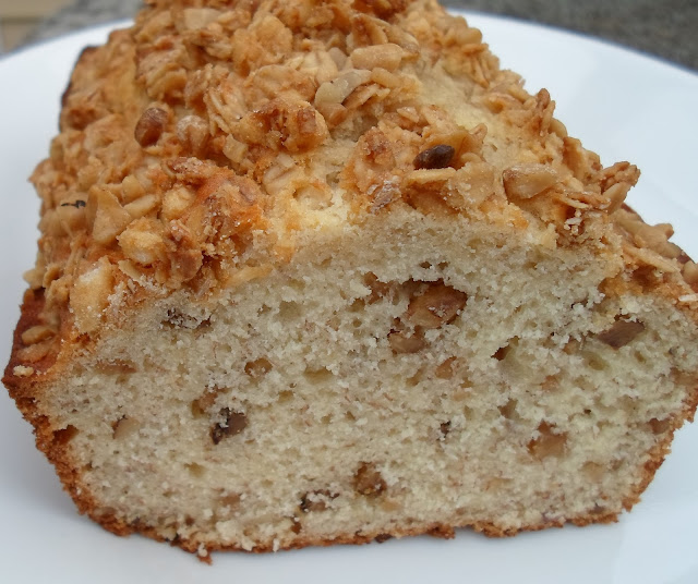 Happier Than A Pig In Mud: Bisquick Banana Nut Bread with Granola Topping