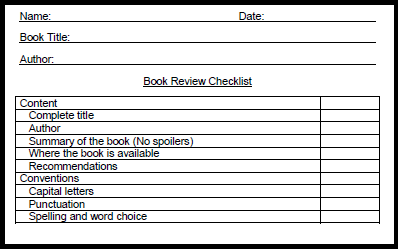 Blogging with Students: Book Review Checklist - Classroom Freebies