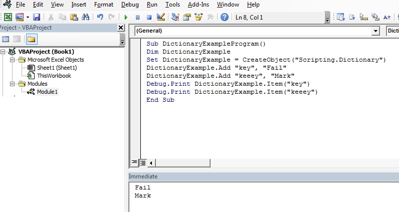 Fail Mark What Is Scriptingdictionary What Is Array In Vba Excel Macro 5080