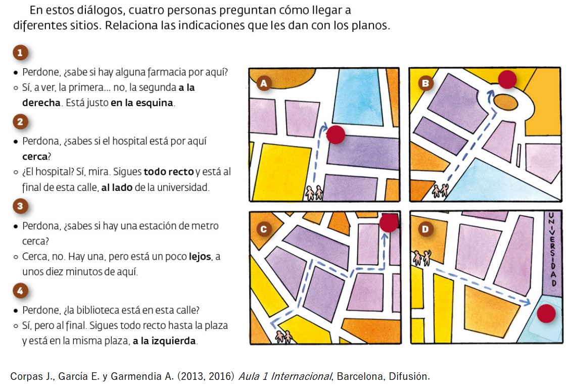 La ciudad: dar y pedir instrucciones para llegar a un lugar (A2 - B1)