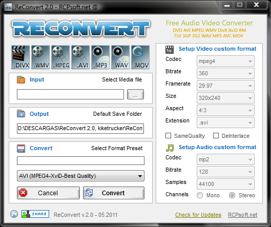 ReConvert v2.0 Portable [Conversor de audio y video ...