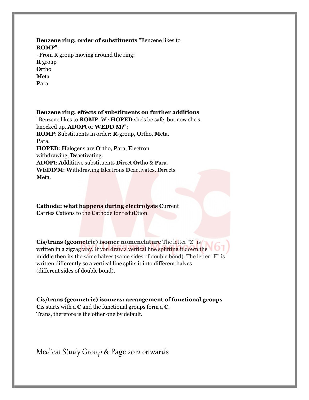 BIOCHEMISTRY MNEMONICS: