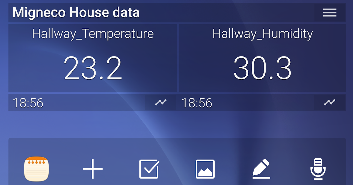 Stica-Lab: NodeMCU (ESP8266), Temperature and Humidity on Android widjet