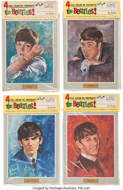 Vintage Beatles color portrait set