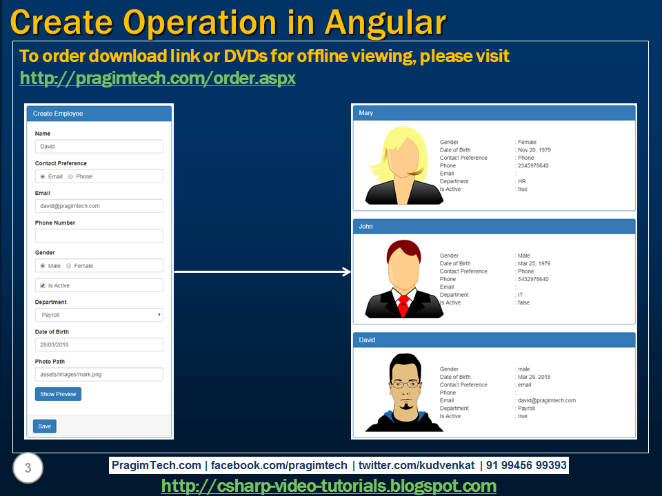 Sql Server Net And C Video Tutorial Create Operation In Angular Slides