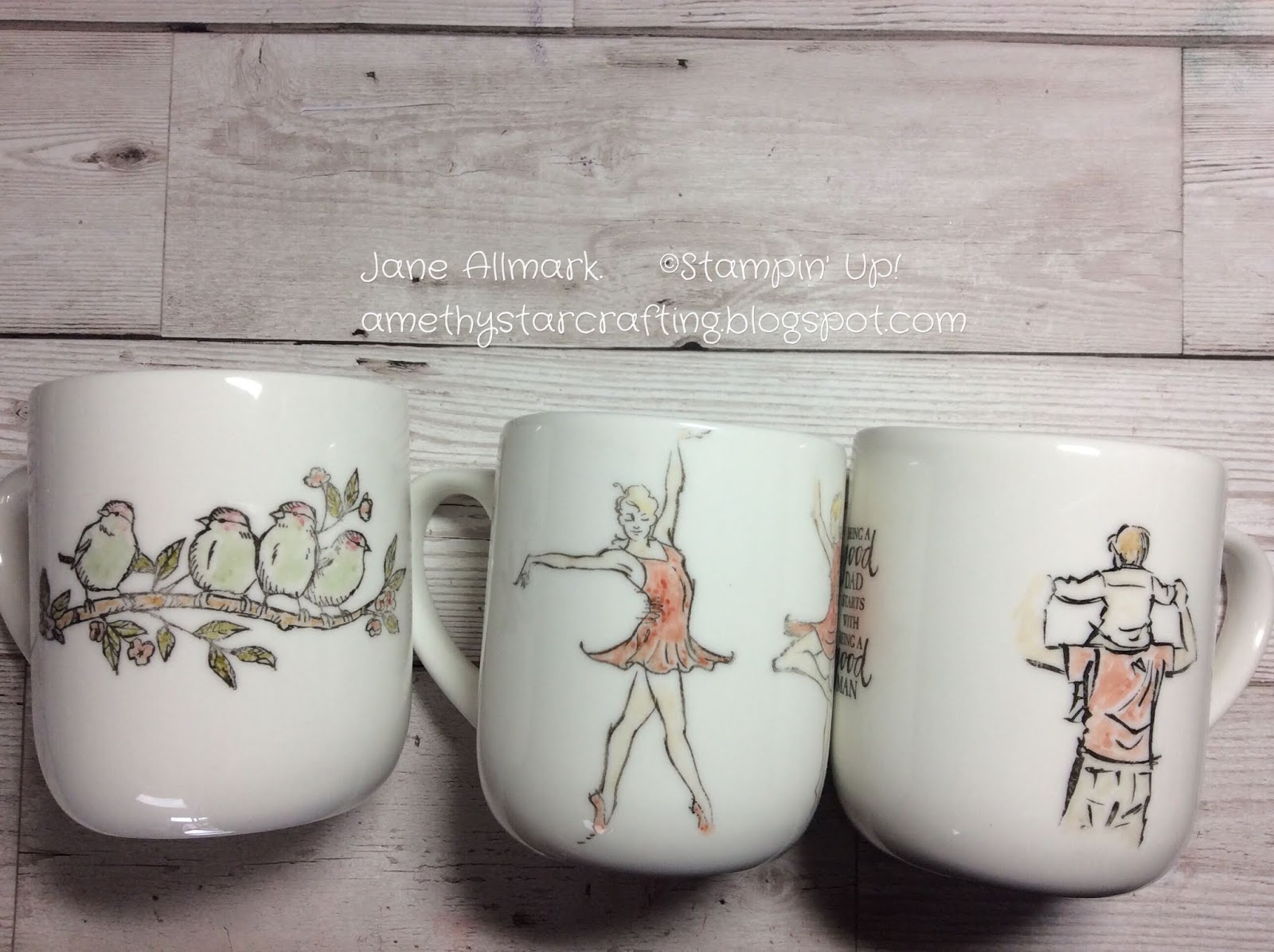 Crafting With Jane: Stamping on Mugs using Stampin Up Blends & Stamp Sets.