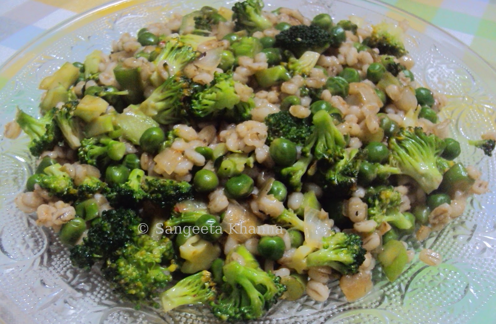 broccoli and barley ...my perfect dinner ideas ....