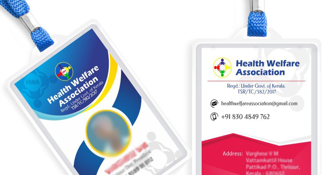 Health welfare association - thrissur - ID card design - mockup - VG D ...