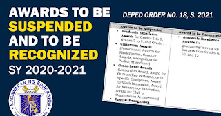 Awards to be suspended and to be recognized for the SY 2020-2021 ...