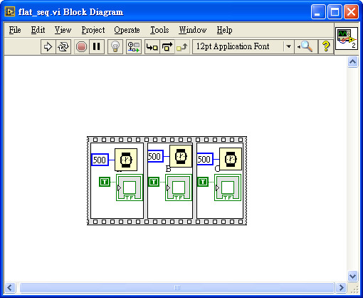 小螞蟻的學習筆記: LabVIEW: Flat Sequence 結構 和 Case 結構
